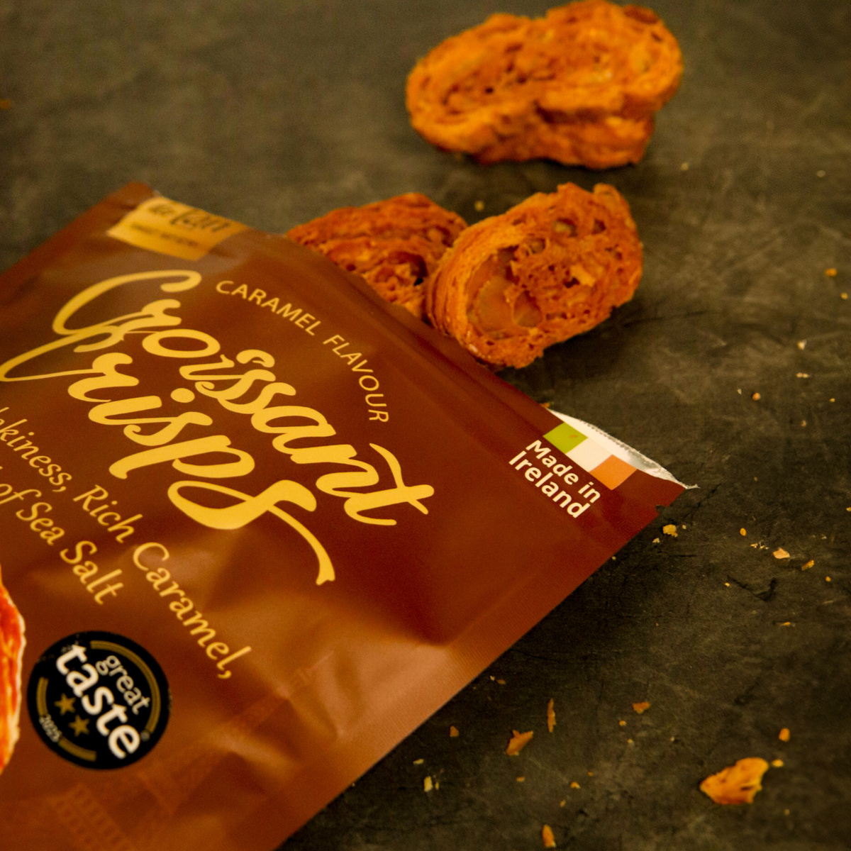 Handmade Croissant Crisps – Caramel Flavour 12 x 70g – mahalo